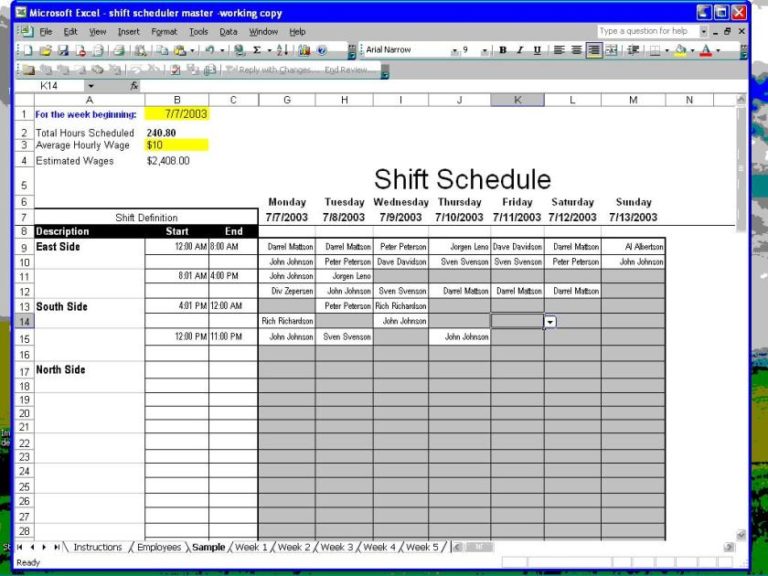 Employee Shift Scheduler For Excel MakeSchedules Employee Shift Scheduler For Excel MakeSchedules